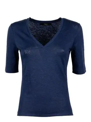 Max Mara Weekend Max Mara V-Neck T-Shirt Blue