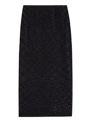 RITA ROW Coppa Skirt With Velvet Flocked Pattern - Black
