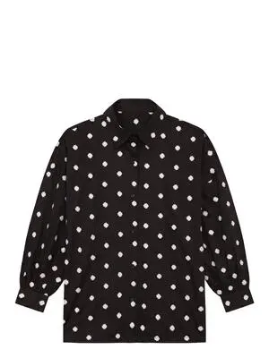RITA ROW Lucca Embroidered Flower Shirt - Black