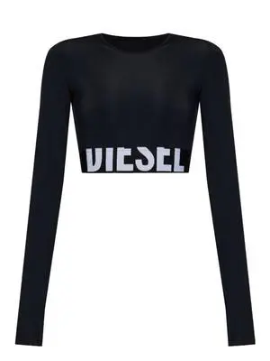 DIESEL® Melissa-d-pop Cropped Long Sleeve Top - Black