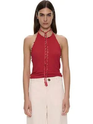 Christopher Esber CHRISTOPHER ESBER Beach Quartz Halter Tank Red