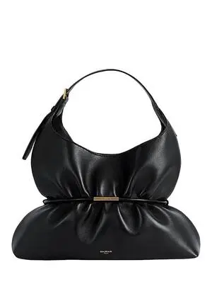 Balmain Balmain Sphynx Medium Bag In Smooth Leather Black