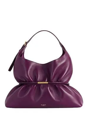 Balmain Balmain Sphynx Medium Bag In Smooth Leather Purple