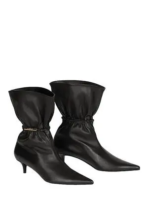 Balmain Sphynx Leather Ankle Boots - Black