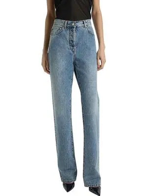 Balmain Straight-leg Faded Denim Jeans - Blue