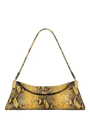 Balmain Python-effect Leather Small Bag - Yellow