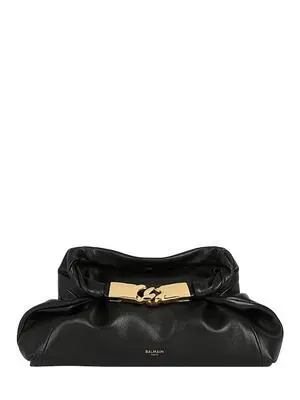 Balmain Dinner At 8 Small Smooth Leather Bag - Black