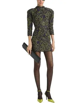 Balmain Cloque Jacquard Dress - Green
