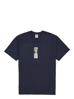 Supreme Prayer Card Box Logo Tee Shirt - Navy Blue