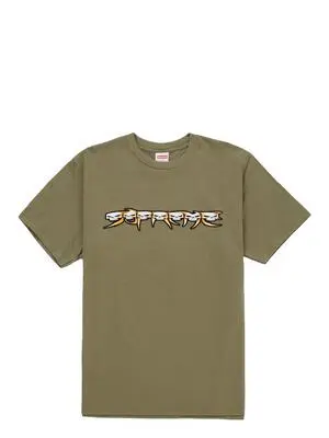 Supreme Skulls Spellout Tee Shirt Light Olive