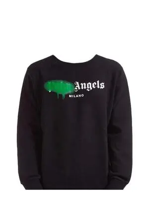 Palm Angels Milano Sprayed Logo Sweatshirt - Black
