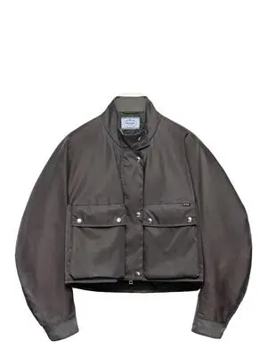 Prada Washed Re-nylon Cropped Blouson Jacket - Grey