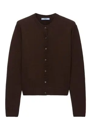 PRADA Prada Cashmere Cardigan With Ribbed Trim