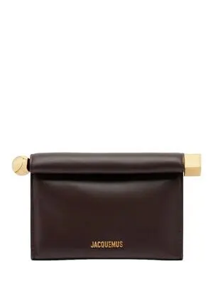 Jacquemus Rond Carré Small Leather Clutch - Brown