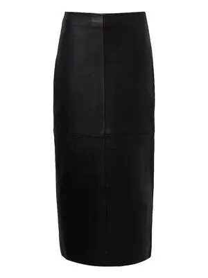 RÓHE Leather Pencil Skirt - Black