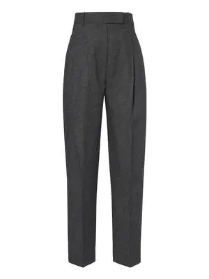 RÓHE Daria Pleated Wool-blend Straight Leg Trousers - Grey