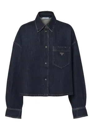Prada Denim Washed Overshirt - Blue