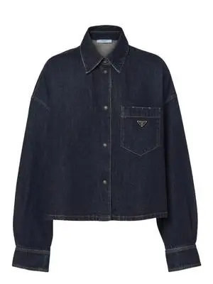 Prada Denim Washed Overshirt - Blue