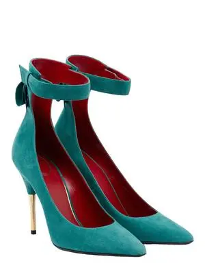 Valentino Garavani Valentino Garavani Suede Bow Detail Pumps Green