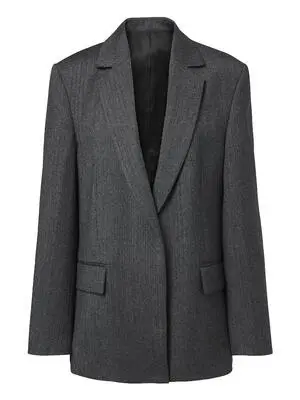TOTEME Herringbone Wool Blazer - Grey