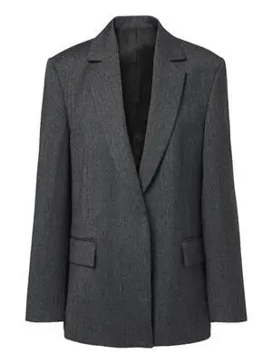 TOTEME Herringbone Wool Blazer - Grey