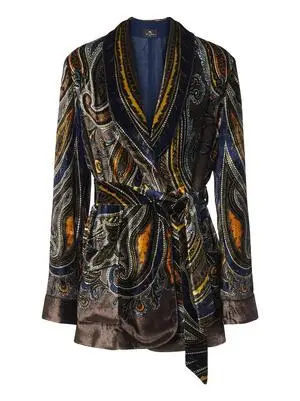 Etro Paisley Velvet Wrap Blazer - Multicoloured