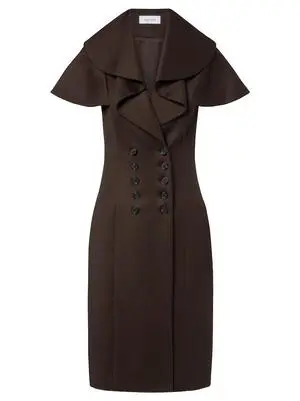 Alexander McQueen Draped Wool Minidress - Brown