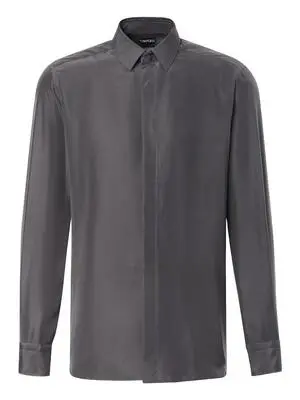 TOM FORD Enzyme Silk Twill Shirt - Grey