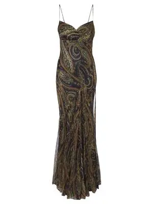 Etro Paisley Silk-blend Chiffon Gown - Multicoloured
