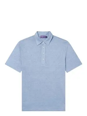 Ralph Lauren Purple Label Linen-jersey Polo Shirt - Blue