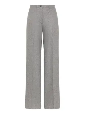 SEVENTY VENEZIA Relaxed Fit Flannel Trousers - Gray