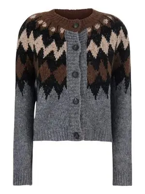 TELA TELA Eiko Knit Cardigan With Pattern