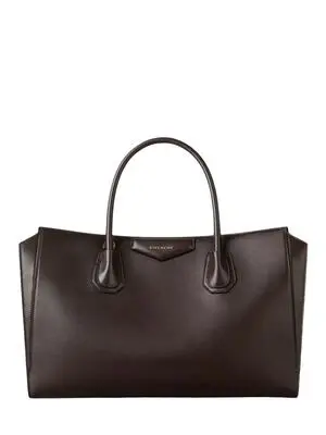 Givenchy Medium Antigona Catchall Bag In Shiny Hammered Leather - Brown
