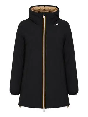 K-WAY Reversible Down Coat With Hood - Black