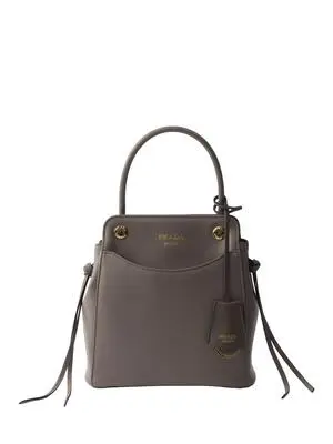 Prada Prada Carry Leather Mini Handbag Grey