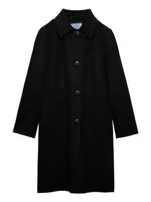 Prada Single-breasted Cashmere And Wool Coat - Black