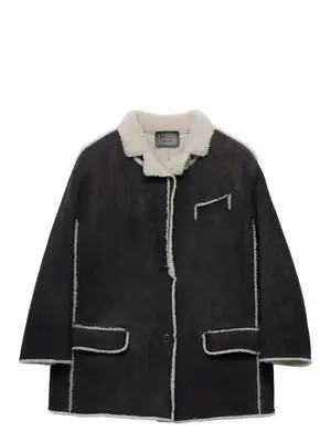 Prada Shearling Caban Jacket - Grey
