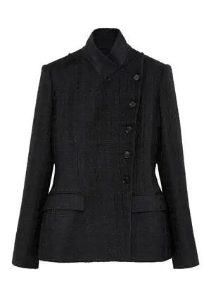 Alexander McQueen Light Tweed Single-breasted Jacket - Black
