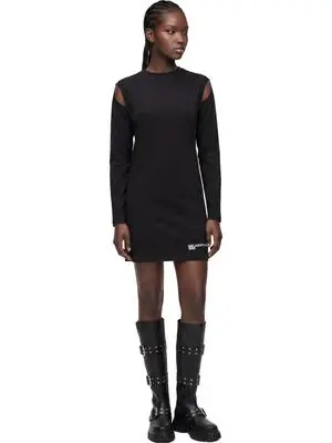 KL JEANS Jeans Cut-out Jersey Mini Dress - Black