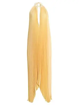 L'IDEE L'IDÉE Boheme Halterneck Pleated Gown Yellow