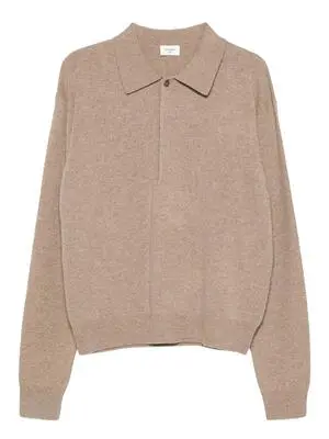 Saint Laurent Raglan Sleeve Polo - Tan