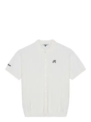 MALBON Crosscut Polo Shirt 'ivory - Cream