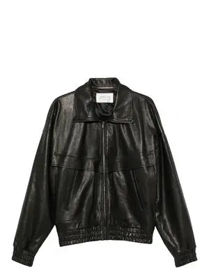 Saint Laurent Leather Zip-up Blouson - Black