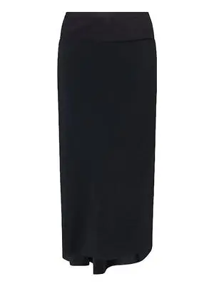 Rick Owens Bias A-line Crepe Midi Skirt - Black