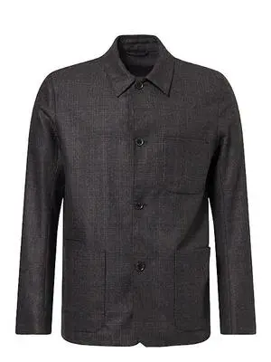 Paul Smith Flannel Patch-pocket Wool Jacket - Slate