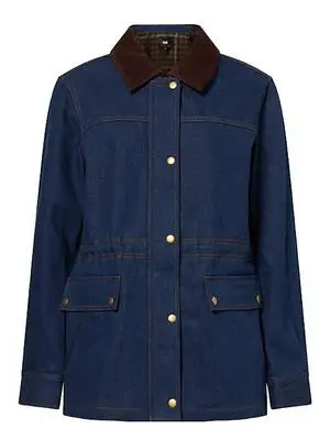 Paige Horizon Utility Denim Jacket With Corduroy Collar - Corvetto