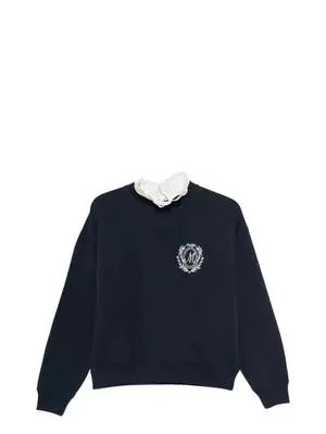 Maje Embroidered Logo Sweatshirt - Blue