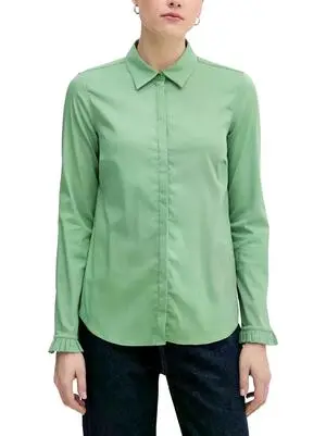 MOS MOSH Ruffled Cuff Shirt - Green