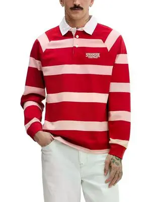 BENETTON X Stranger Things Striped Polo Shirt - Red