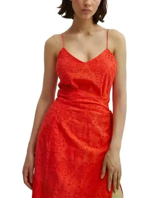 NEVER FULLY DRESSED Embroidered V-neck Camisole - Red